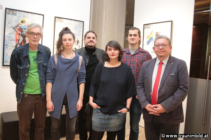 v.l.n.r Herbert Schager, Julia Heinisch, Lorenz Homolka, Oona Valarie ...